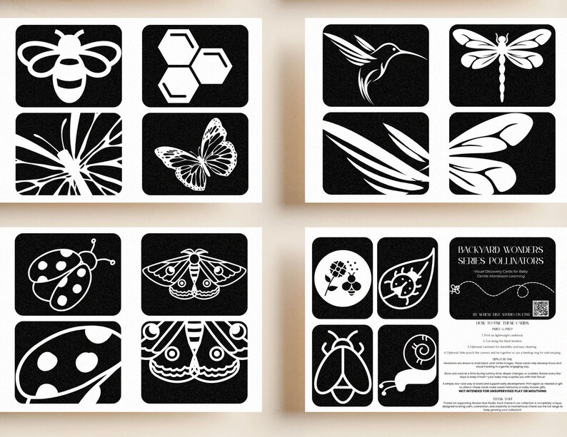 Backyard Wonders Series POLLINATORS - Visual Contrast Cards | Baby ...