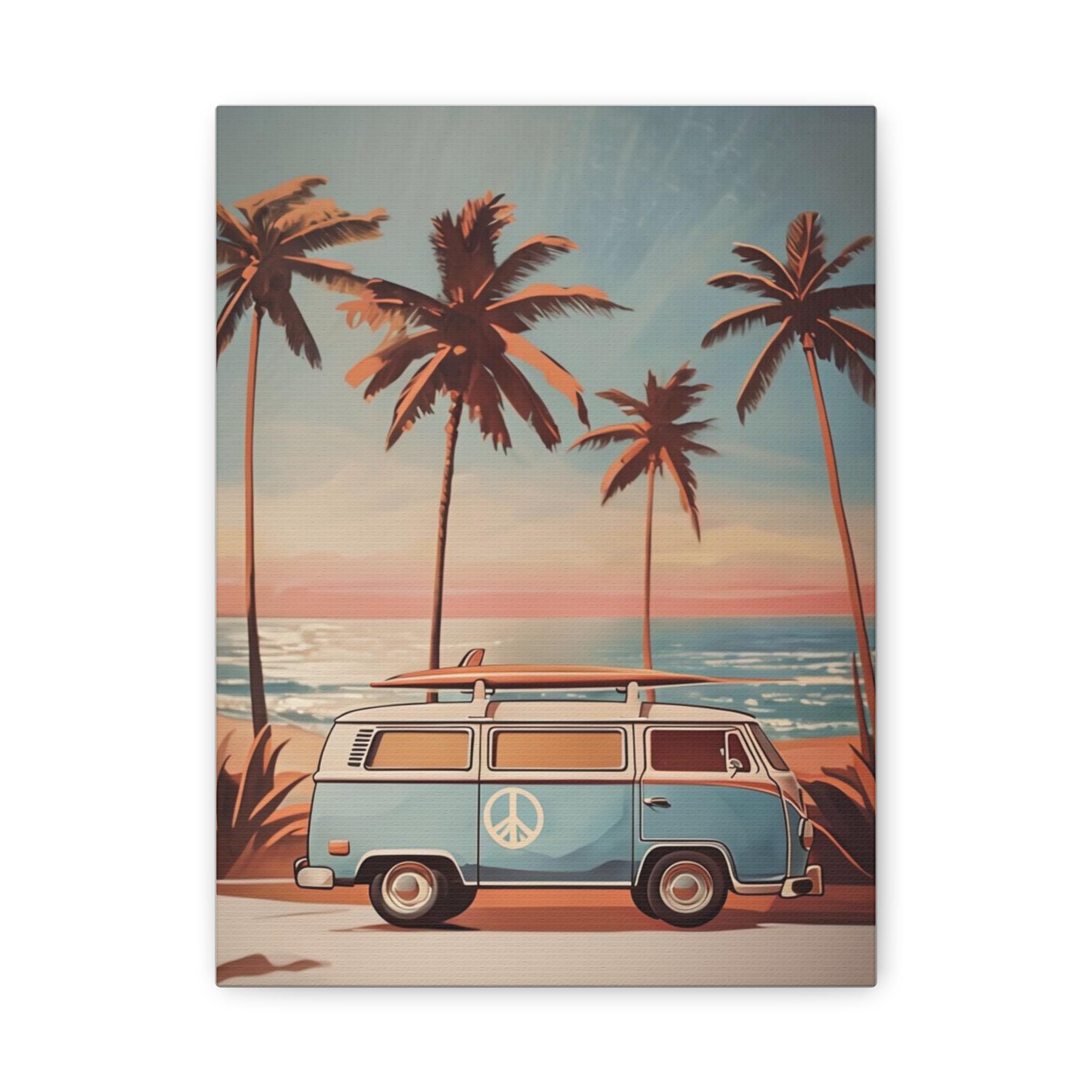 Retro VW Van Canvas Art - Etsy