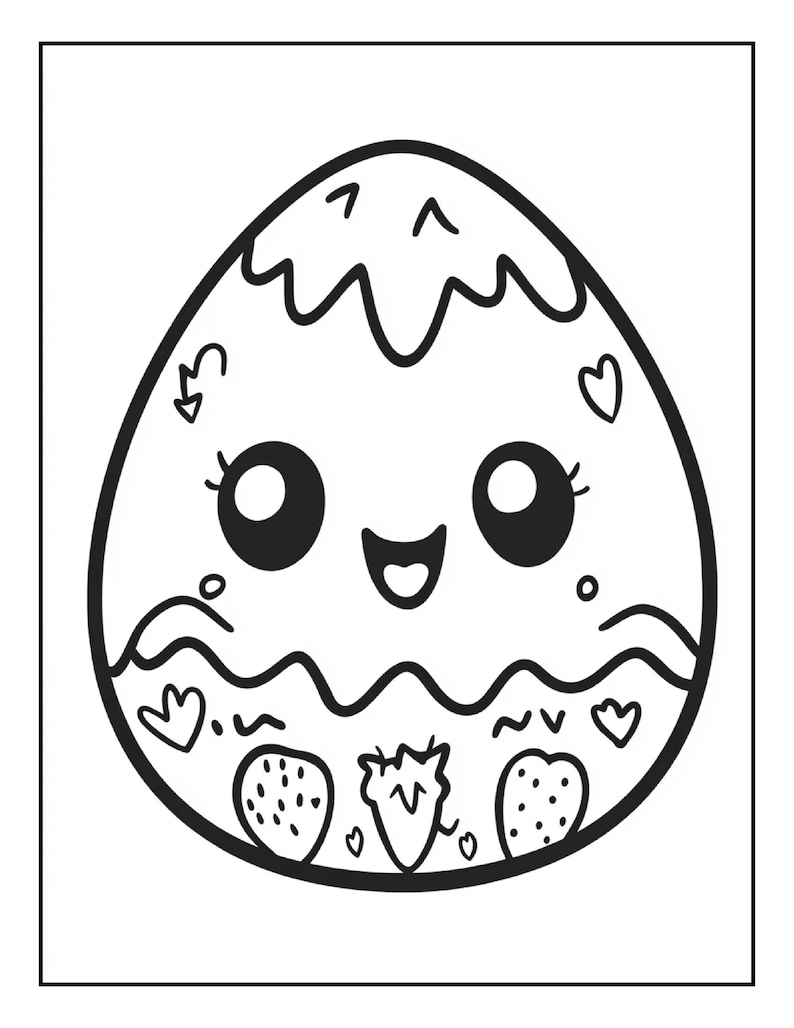 Cute Kawaii Easter Coloring Pages for Kids and Adults | Fun Easter ...
