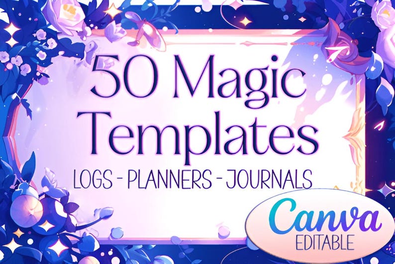 50 Magic Life Templates | Canva Editable Grimoire, Book of Shadows ...