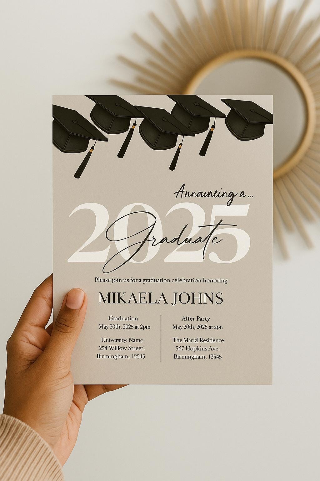 Graduation Invitation Bundle Canva Template | Class of 2025 Editable ...
