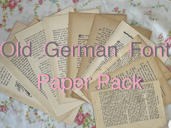 Paper Pack Old German Font fraktur Vintage Book Pages - Etsy Australia