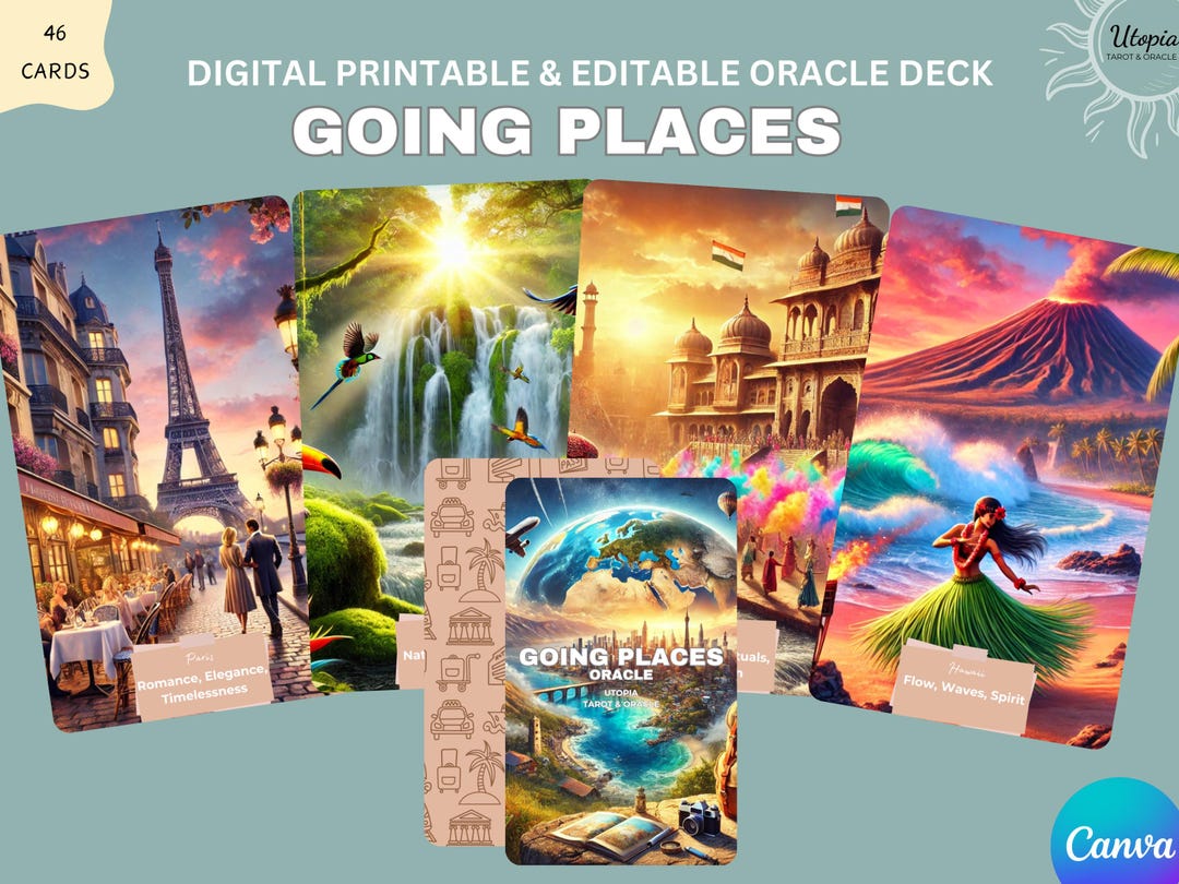 Travel Oracle Deck, Wanderlust Tarot Cards, Digital Oracle Cards ...
