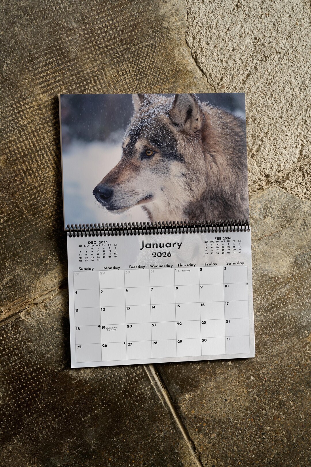 2026 Wolves Calendar With Bonus 2025 Months – Handmade Wildlife Planner ...