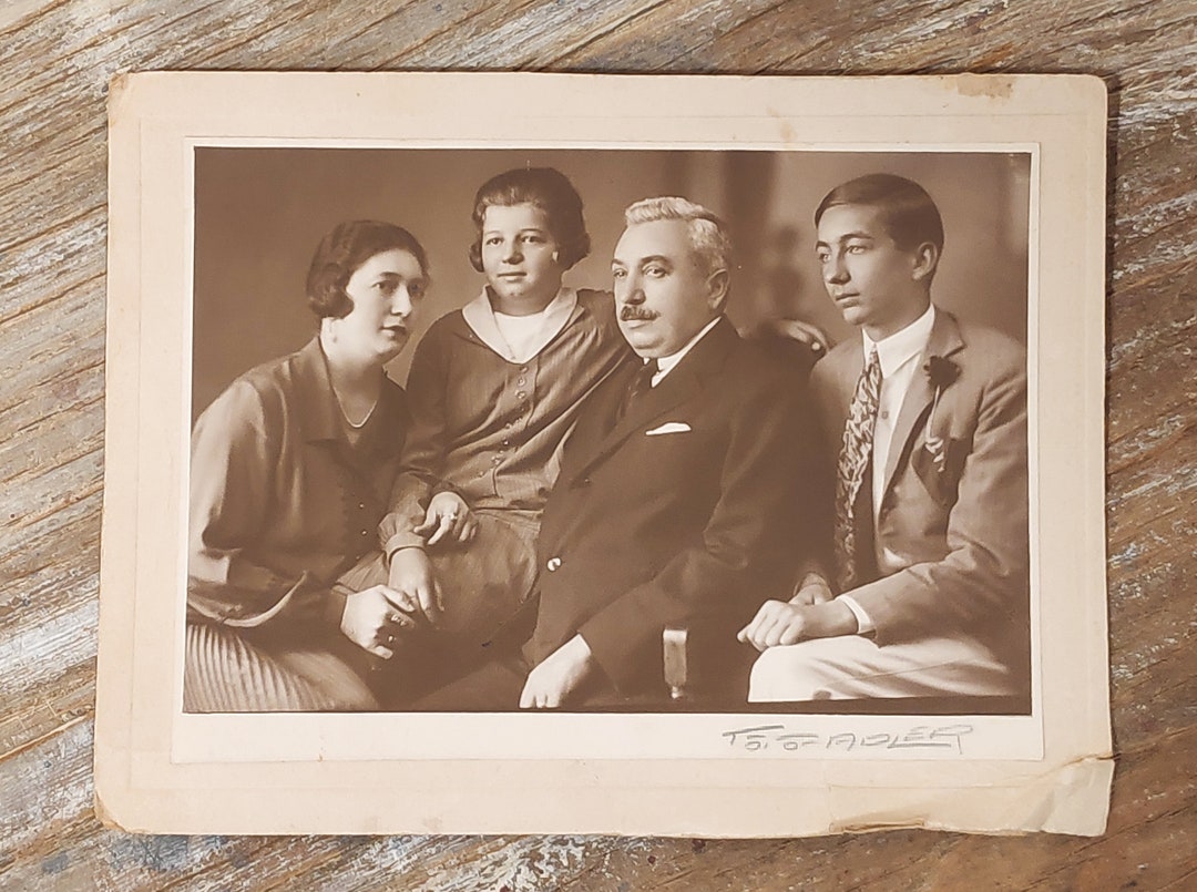 Vintage Photo in Sepia Tone Family With Two Children Photo - Etsy