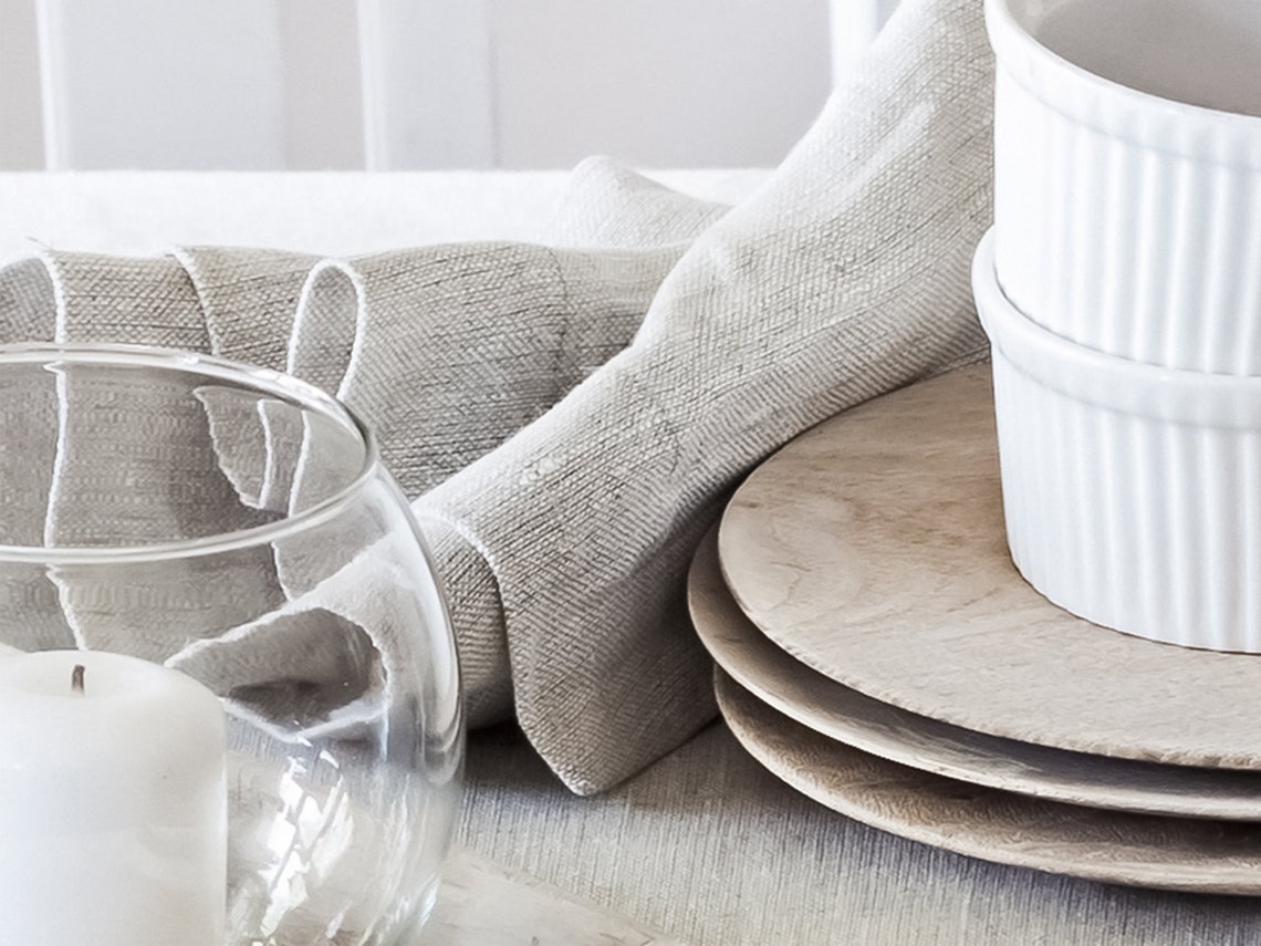 Gray Linen Table Runner Handmade Linen Table Cloth Wedding - Etsy