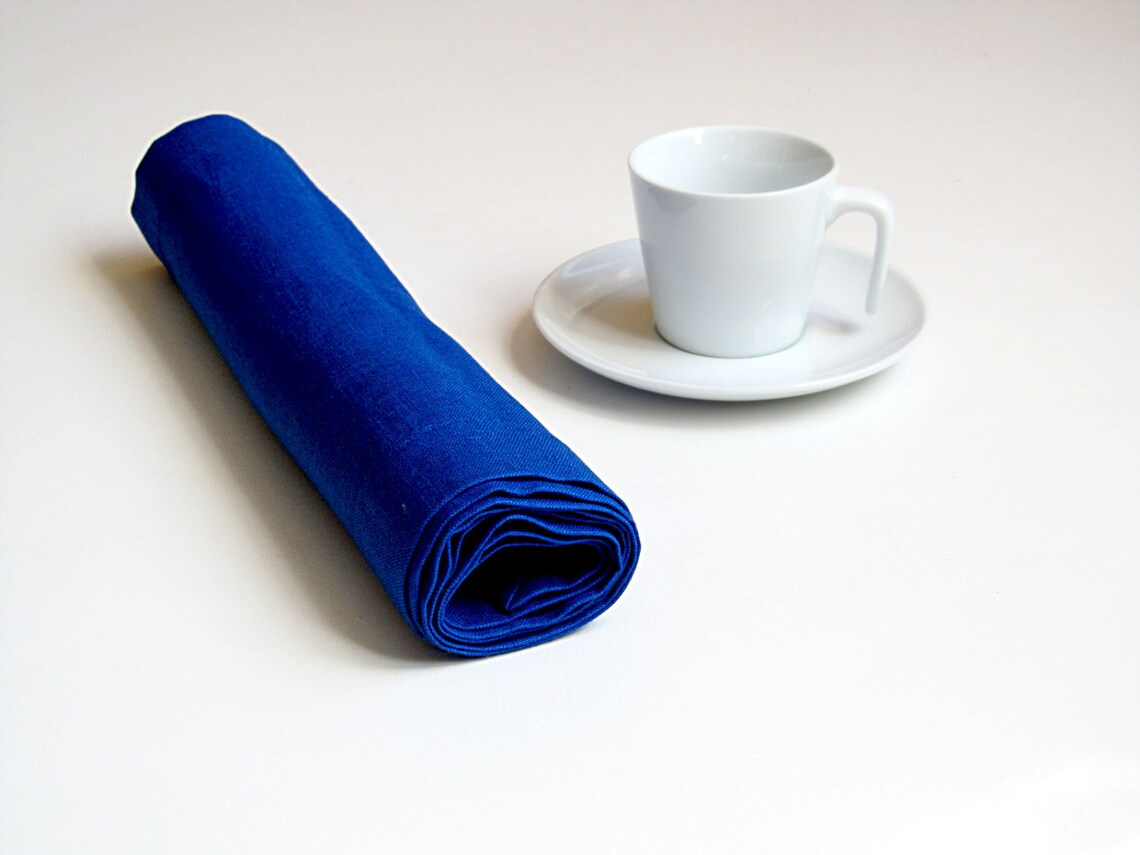 Blue Linen Table Runner, Handmade Linen Table Cloth, Wedding Decor, 100 ...