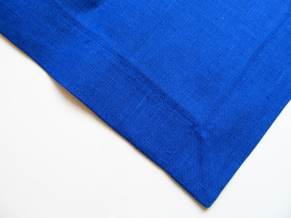 Blue Linen Table Runner, Handmade Linen Table Cloth, Wedding Decor, 100 ...