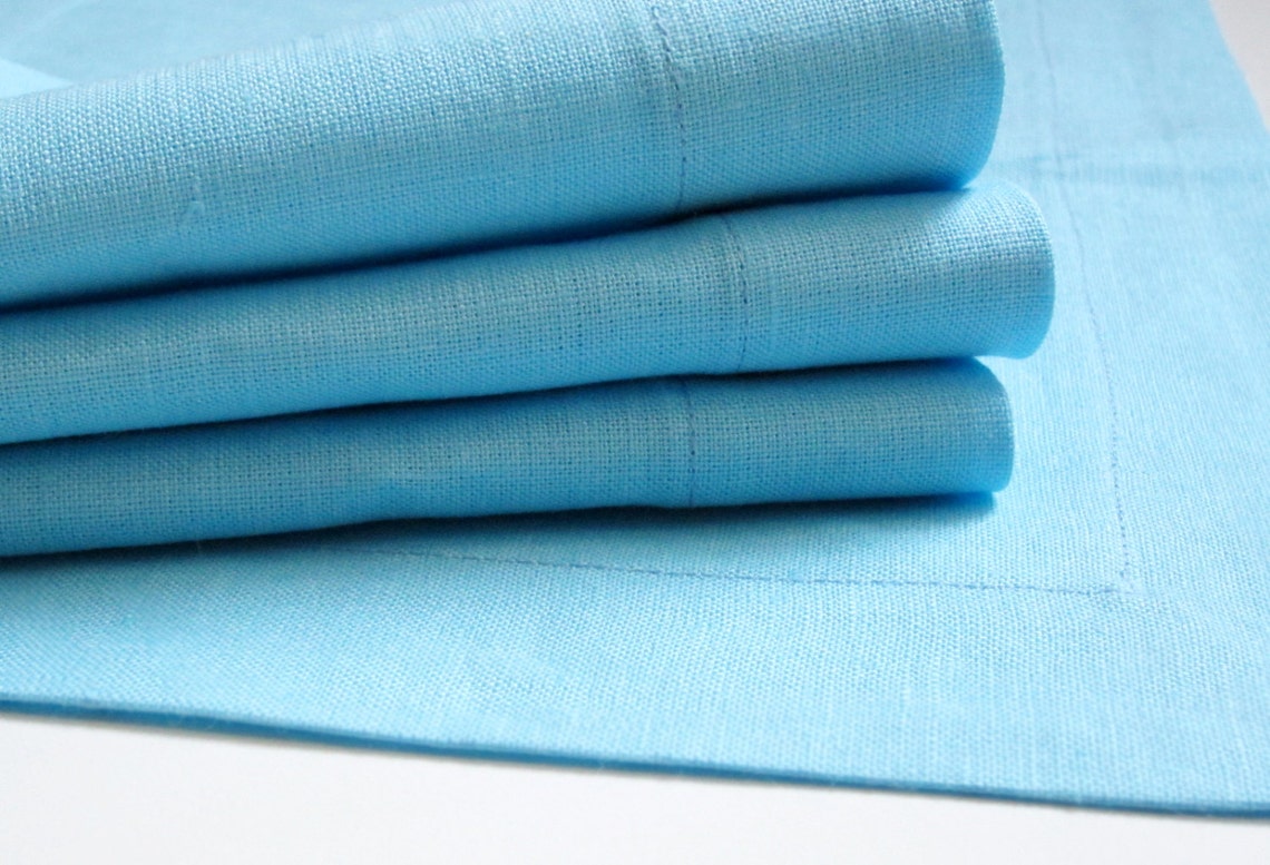 Light Blue Linen Placemat, Handmade Table Linen, Linen Wedding Decor ...