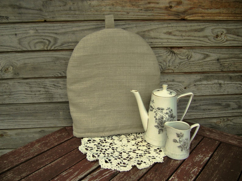Linen Coffee Pot Cozy, Linen Cozy, Natural, Pure Linen Coffee Pot ...
