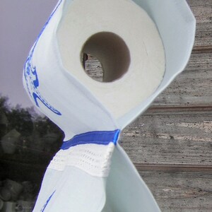 Embroidered Linen Toilet or Kitchen Paper Bag, Linen Shelf, Linen Paper ...