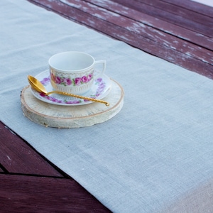 Gray Linen Table Runner, EXTRA LONG, Handmade Linen Table Cloth ...