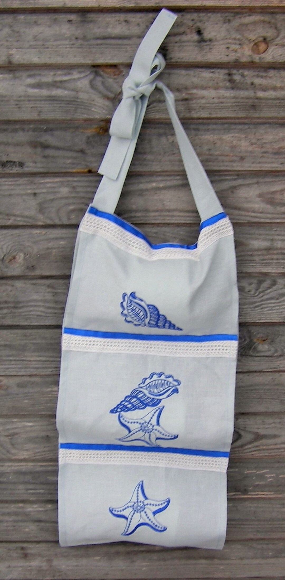 Embroidered Linen Toilet or Kitchen Paper Bag, Linen Shelf, Linen Paper ...