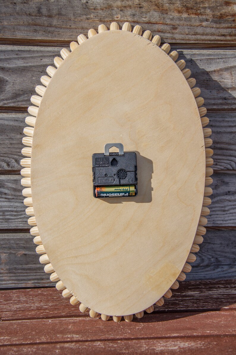 Juniper Wood Clock, Natural Handmade Wall Clock, Large Wooden Clock ...