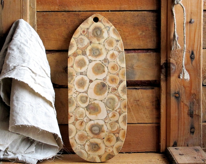Juniper Wood Round Cutting Board, Natural Handmade Breadboard, Rustic Home Decor, Wooden Kitchen ...