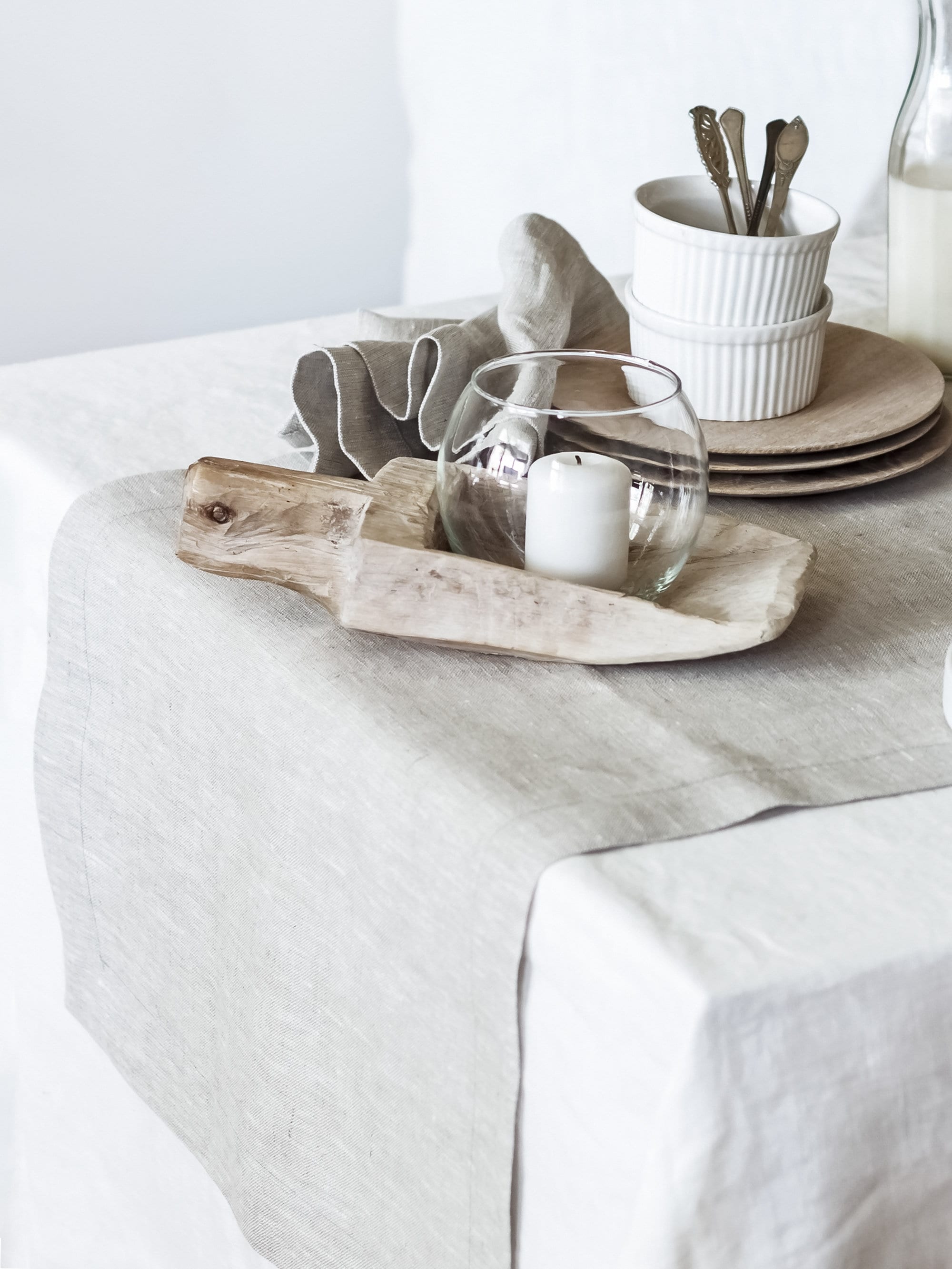 Gray Linen Table Runner Handmade Linen Table Cloth Wedding - Etsy