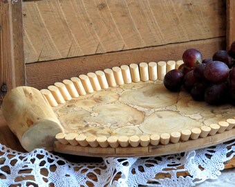 Juniper Wood Platter Natural Handmade Bowl Wooden Dish | Etsy