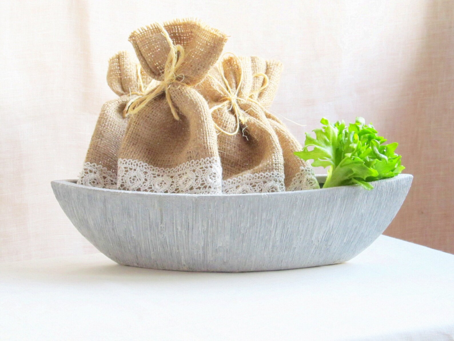 Burlap Linen Favor Bag Set of 10 Burlap Wedding Sachets | Etsy