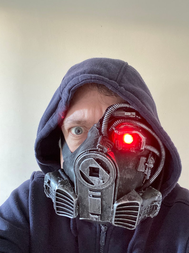 Cyberpunk Dark Jedi Resporator Mask With Bionic Eye Cosplay Piece 40k ...