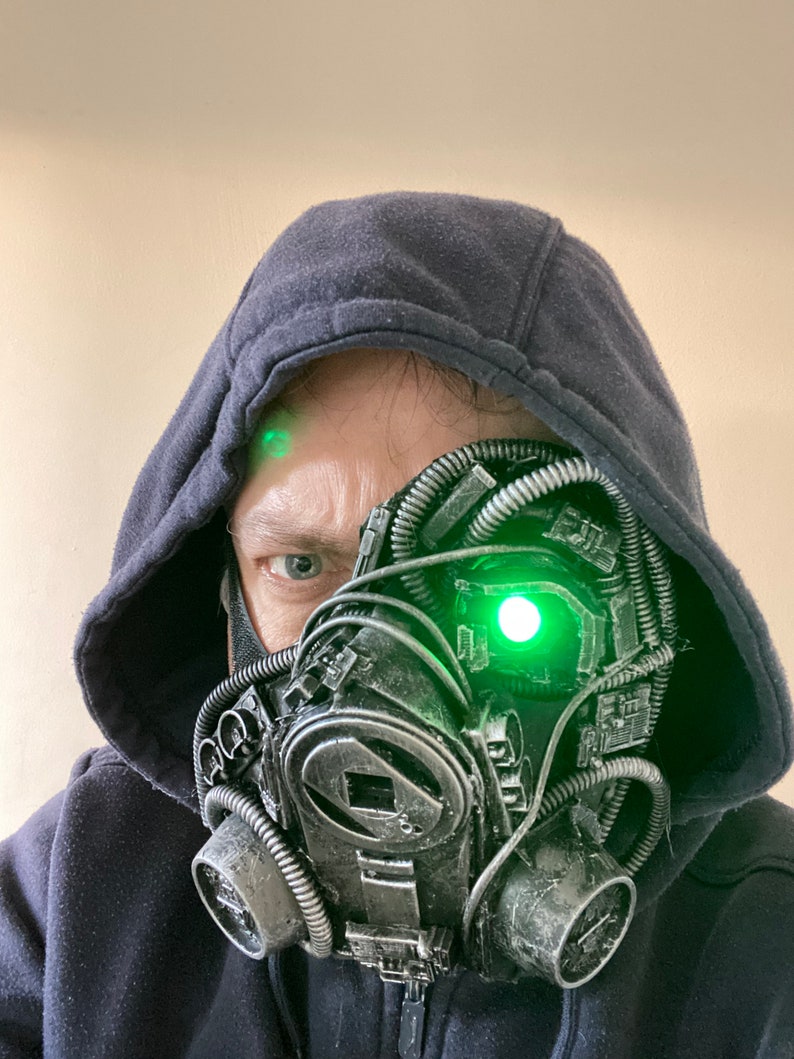 Cyberpunk Gang Resporator Mask With Bionic Eye Cosplay Piece Left Eye ...