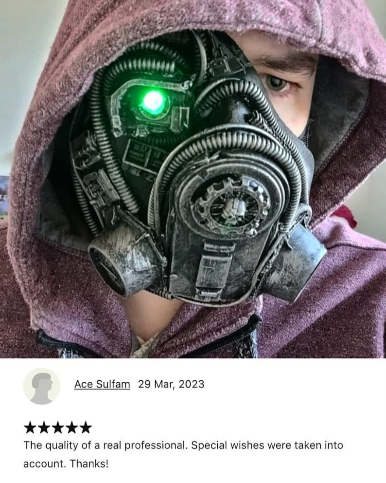 Cyberpunk Gang Resporator Mask With Bionic Eye Cosplay Piece 40k ...