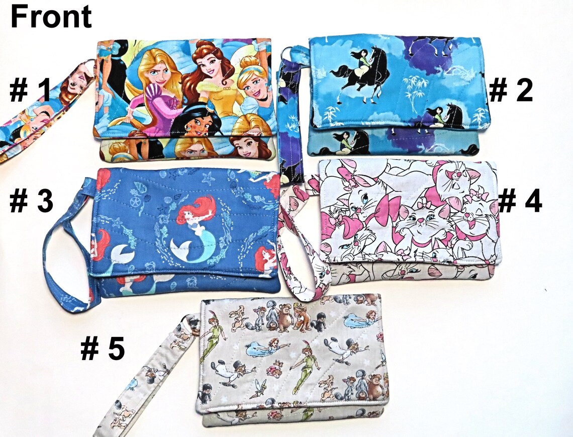 Disney Characters Wristlet With Magnetic Snap Closure Phone | Etsy