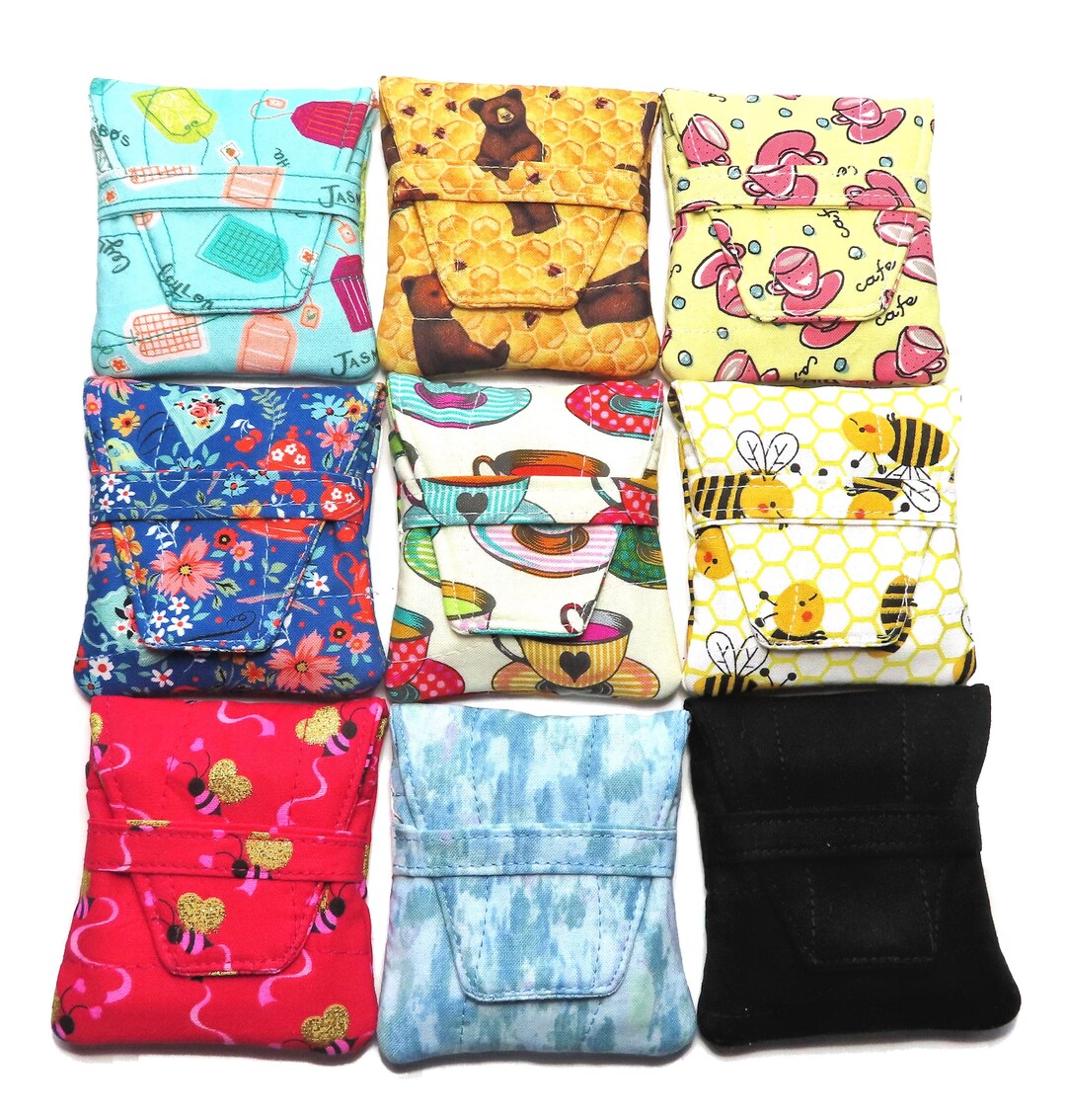 Quilted Tea Bag Wallet: Compact Tea Storage - Handmade Small Teabag ...