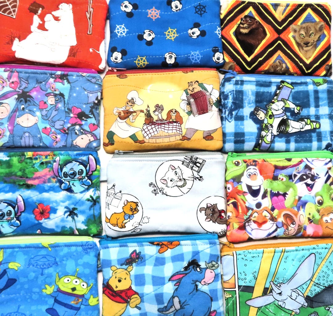 Quilted Disney Coin Purse, Your Choice Handcrafted, Key Ring, Credit ...