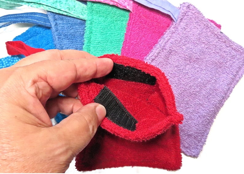 Terry Cloth Soap Holder: Reusable Soap Saver Pouch, Travel Accessory ...