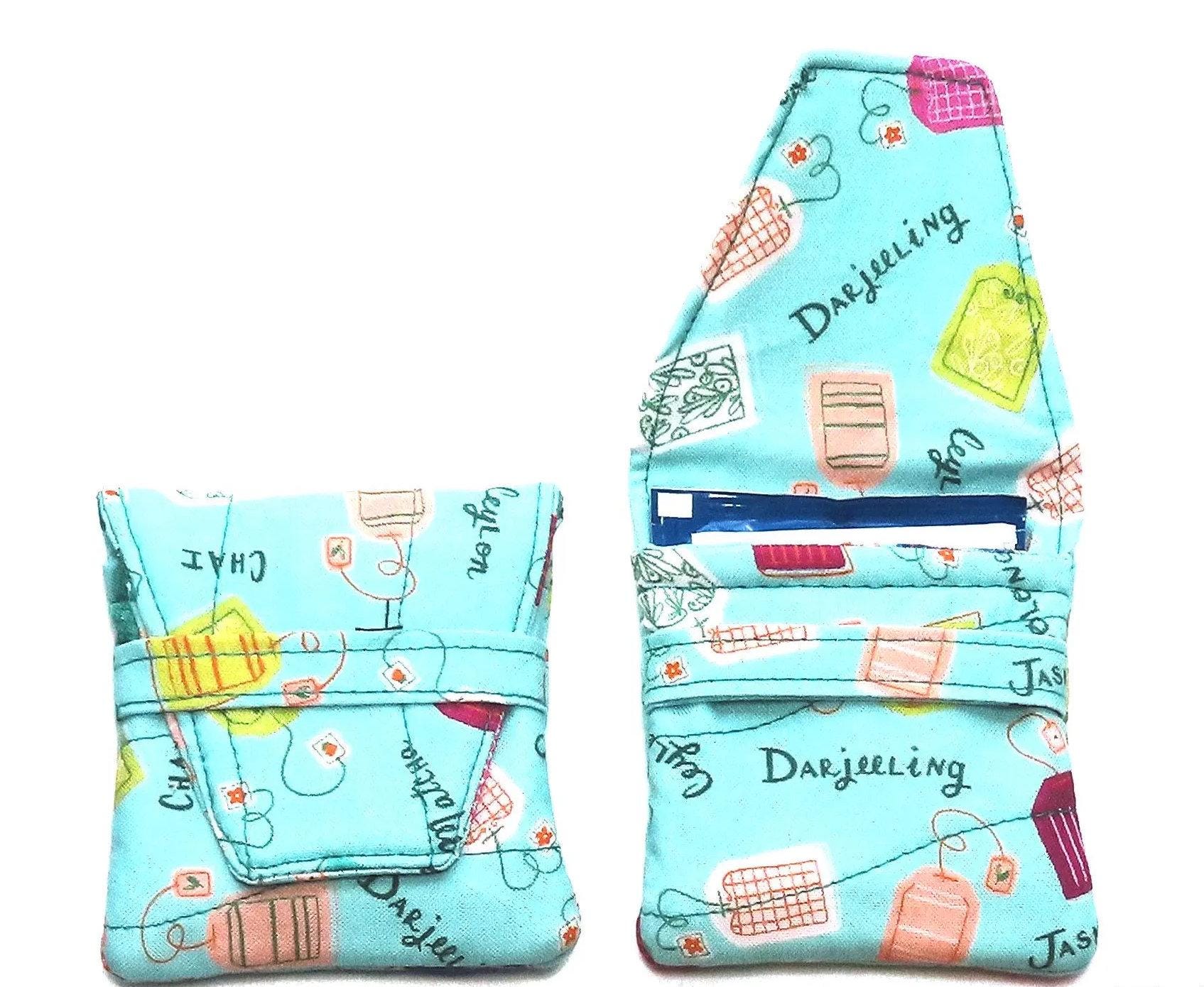 Quilted Tea Bag Wallet: Compact Tea Storage - Handmade Small Teabag ...