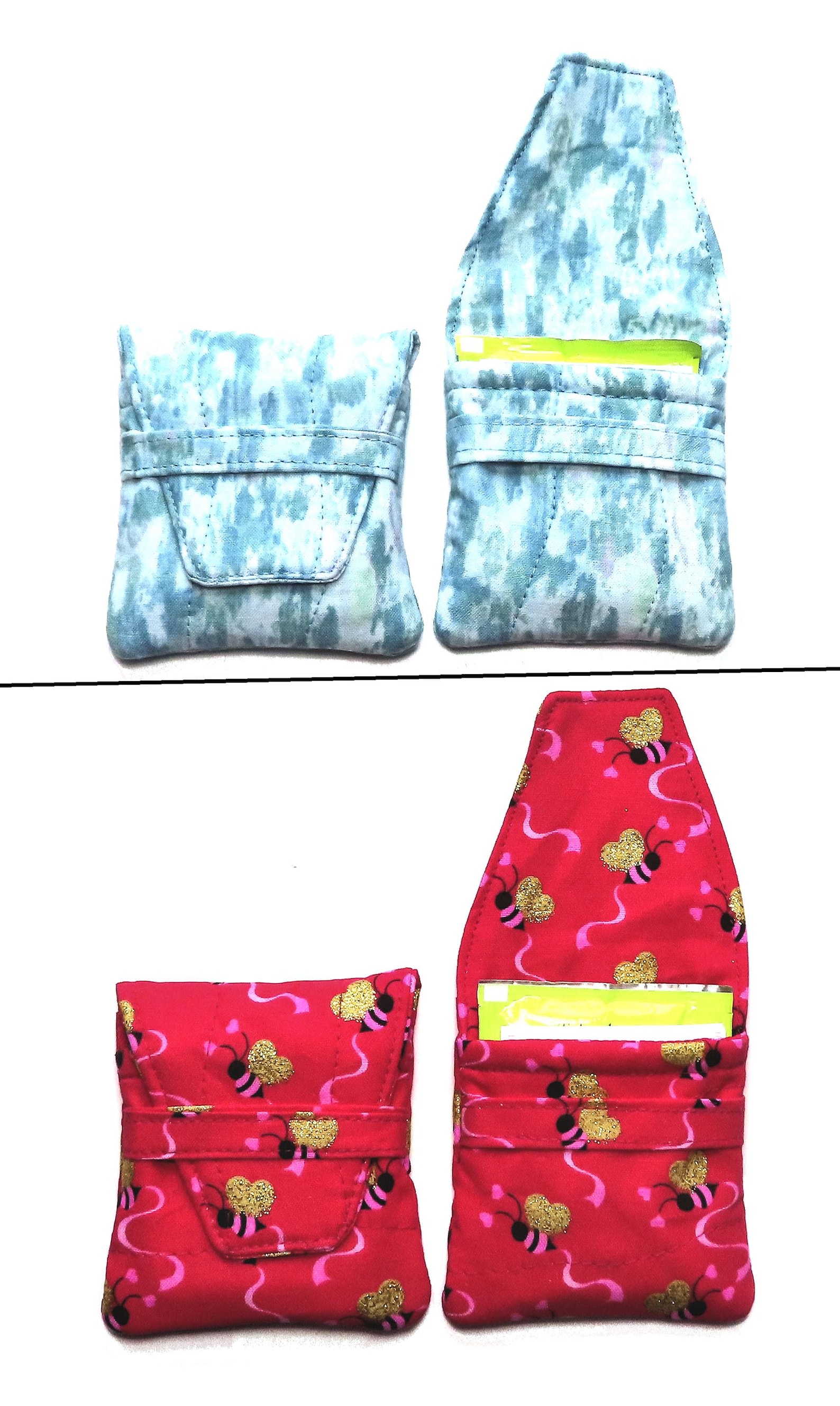 Quilted Tea Bag Wallet: Compact Tea Storage - Handmade Small Teabag ...