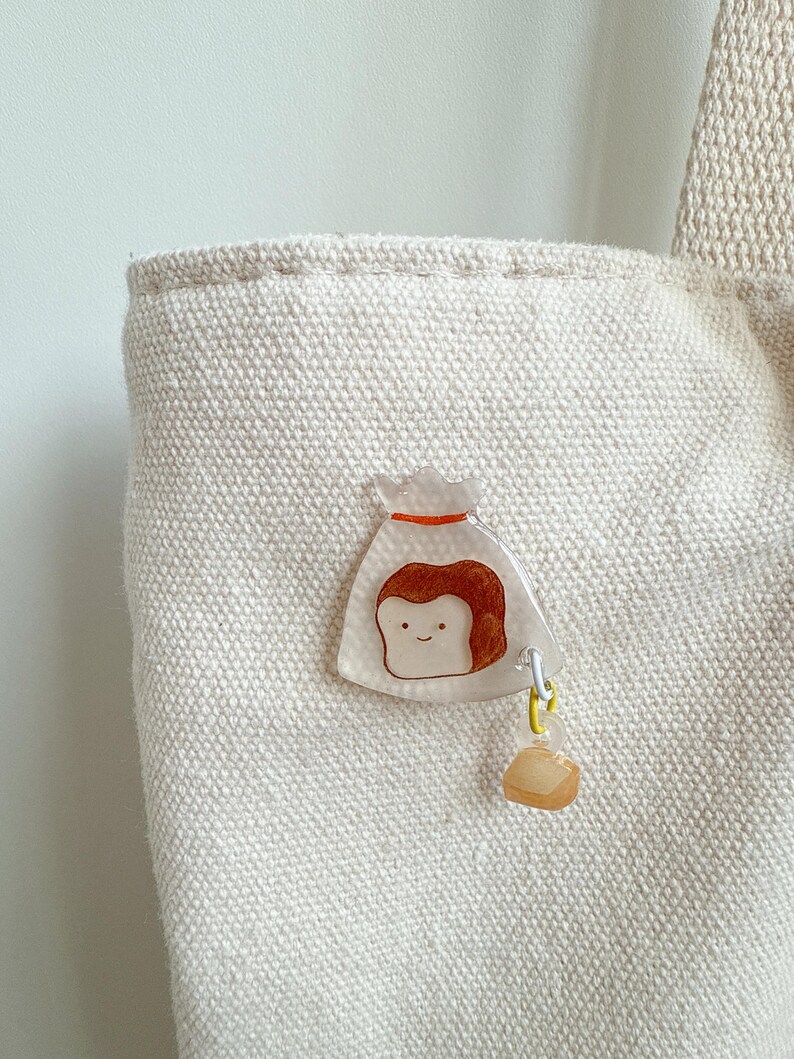 Toast and Butter Pin//food Pin// Cute Bread Badge // Handmade Pin//pin ...