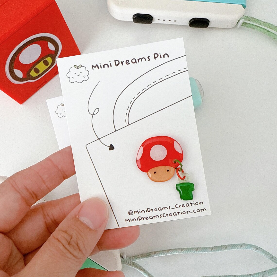Mushroom Pin/mystery Block Pin /cute Handmade Pin//pin for Bags Hats ...
