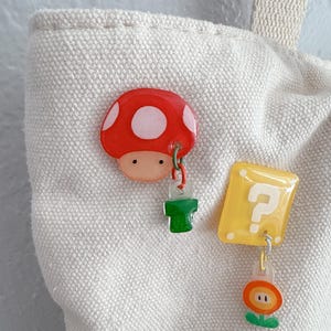 Mushroom Pin/mystery Block Pin /cute Handmade Pin//pin for Bags Hats ...