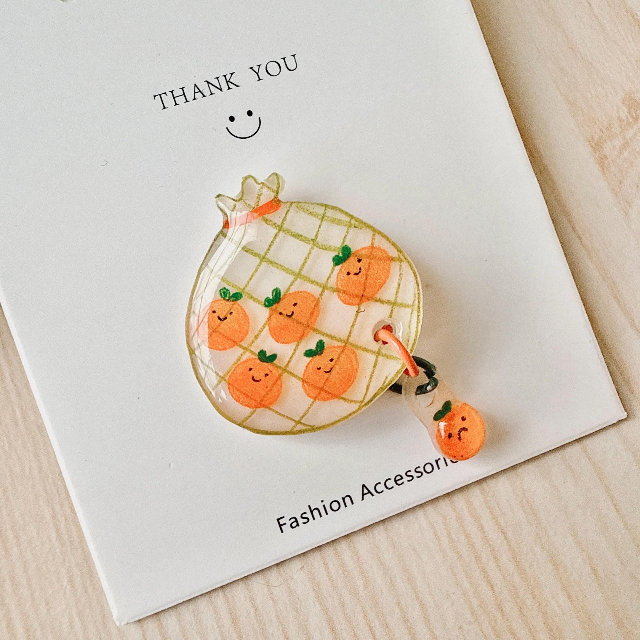 Orange Pin // Fruit Pin// Cute Pin Badge // Handmade Pin// Pin for Bags ...