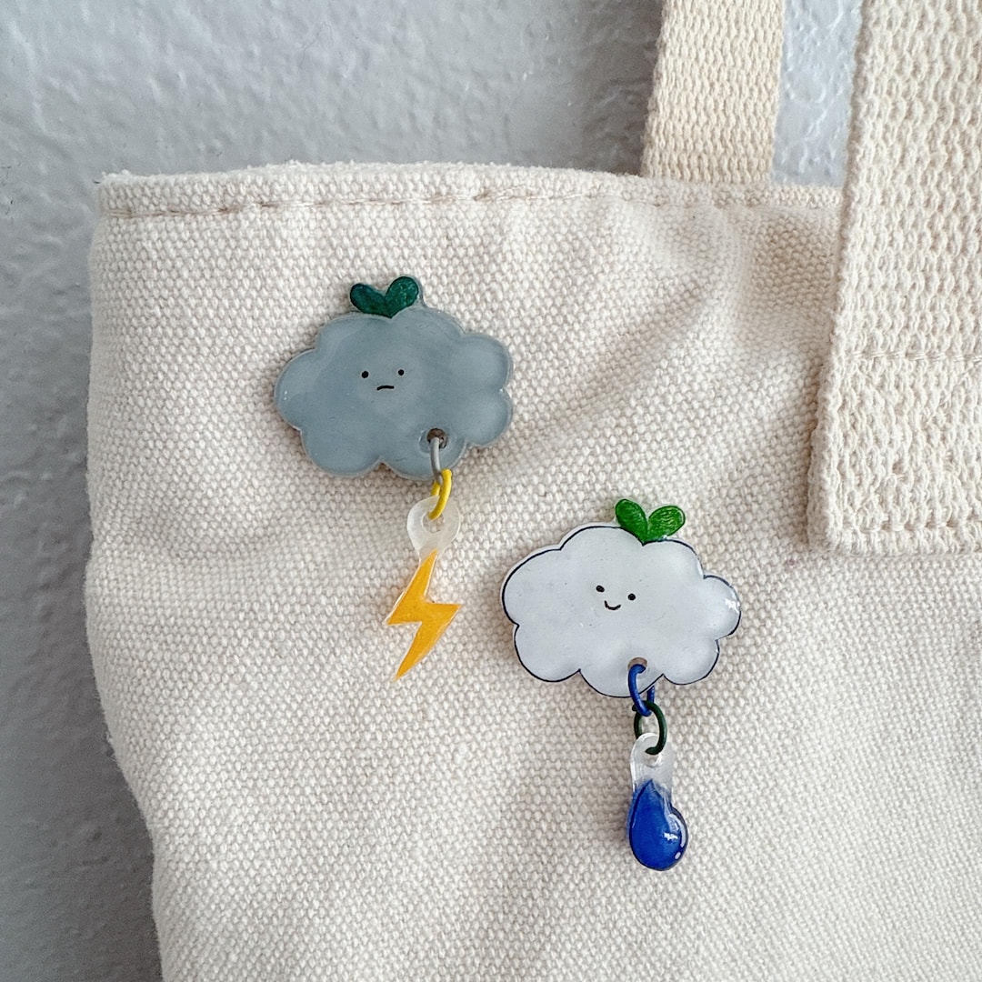 Mini Dream & Mini Moody Pin //white Cloud Pin//cute Handmade Pin//pin ...