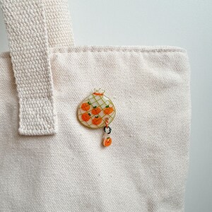 Orange Pin // Fruit Pin// Cute Pin Badge // Handmade Pin// Pin for Bags ...