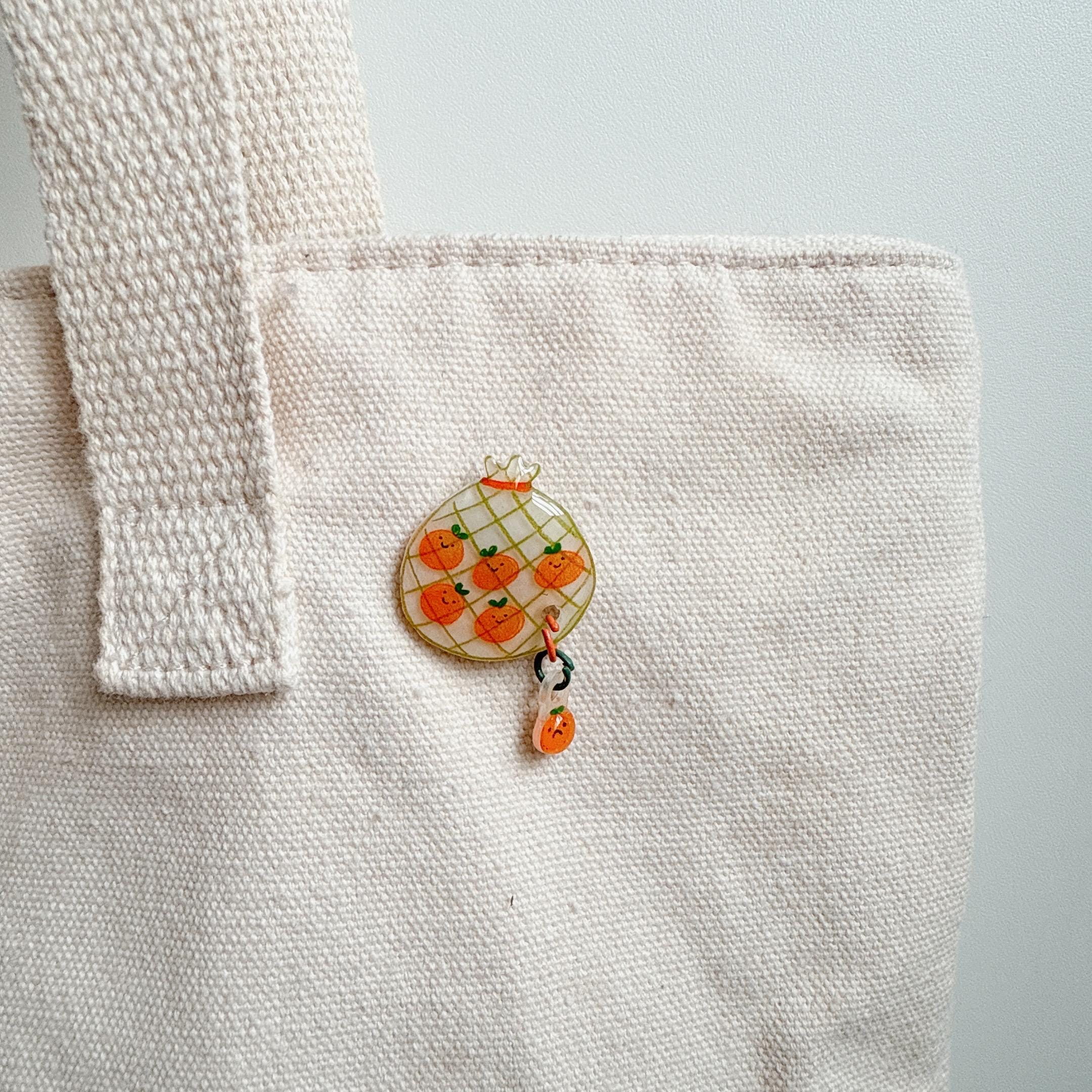 Orange Pin // Fruit Pin// Cute Pin Badge // Handmade Pin// Pin for Bags ...