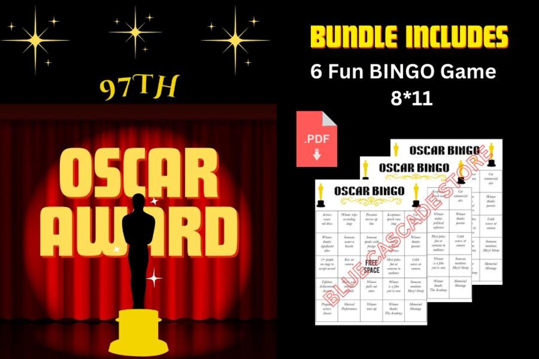 Oscars 2025 Party Games MEGA BUNDLE | 30 Bingo Fun Game for Adults ...