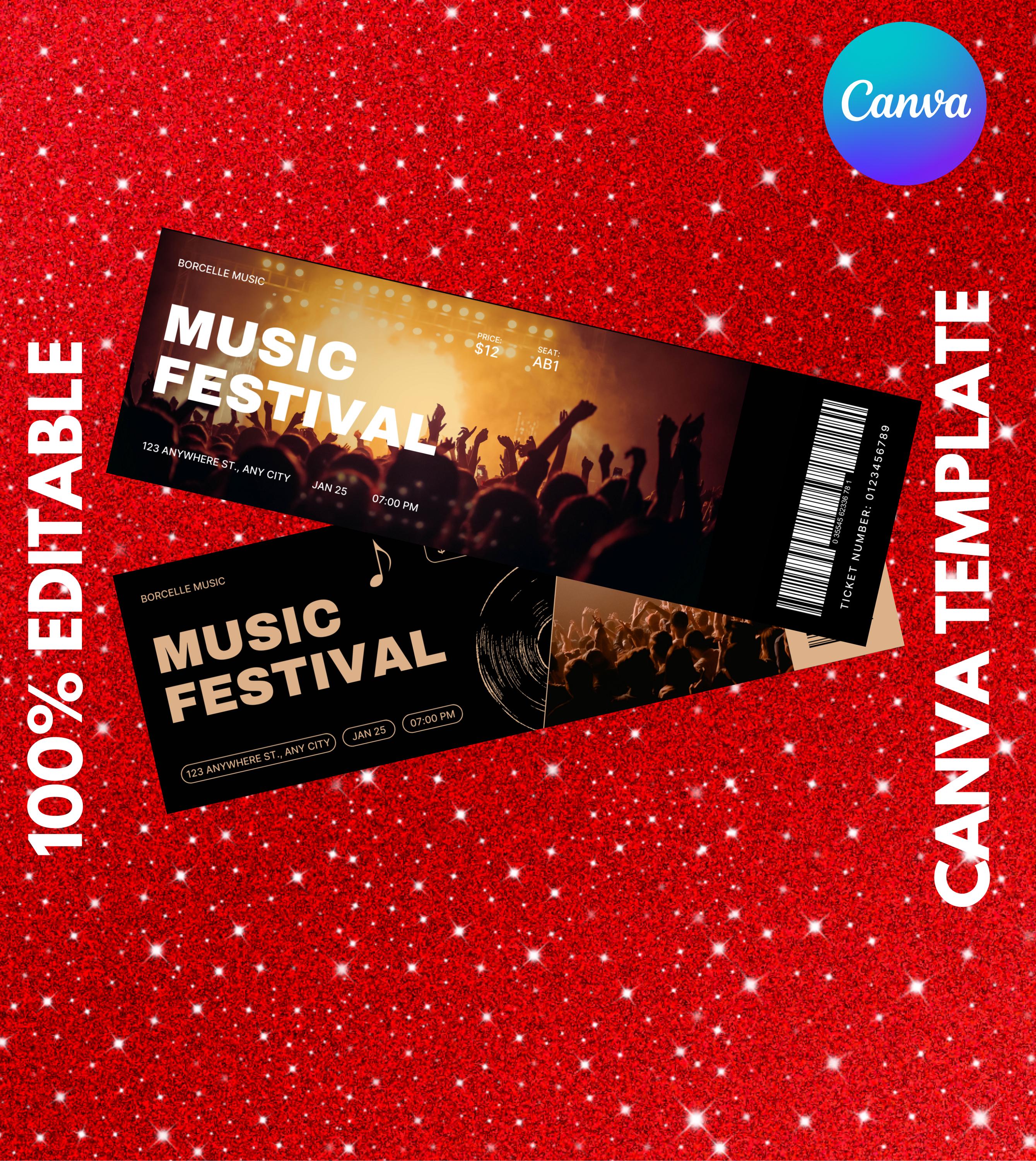 Editable Concert Ticket Template, Fake Concert Ticket, Surprise Custom ...