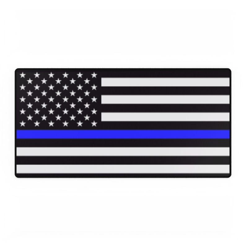 Thin Blue Line Desk Mat, Police Officer Gift, American Flag Mouse Pad ...