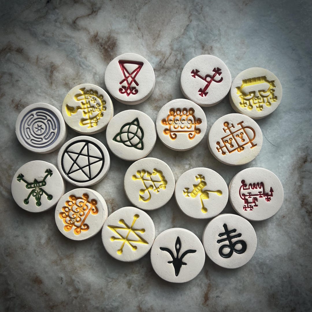 Infernal Sigil Ceramic Diffuser | Handmade Altar & Car Charm | Occult ...