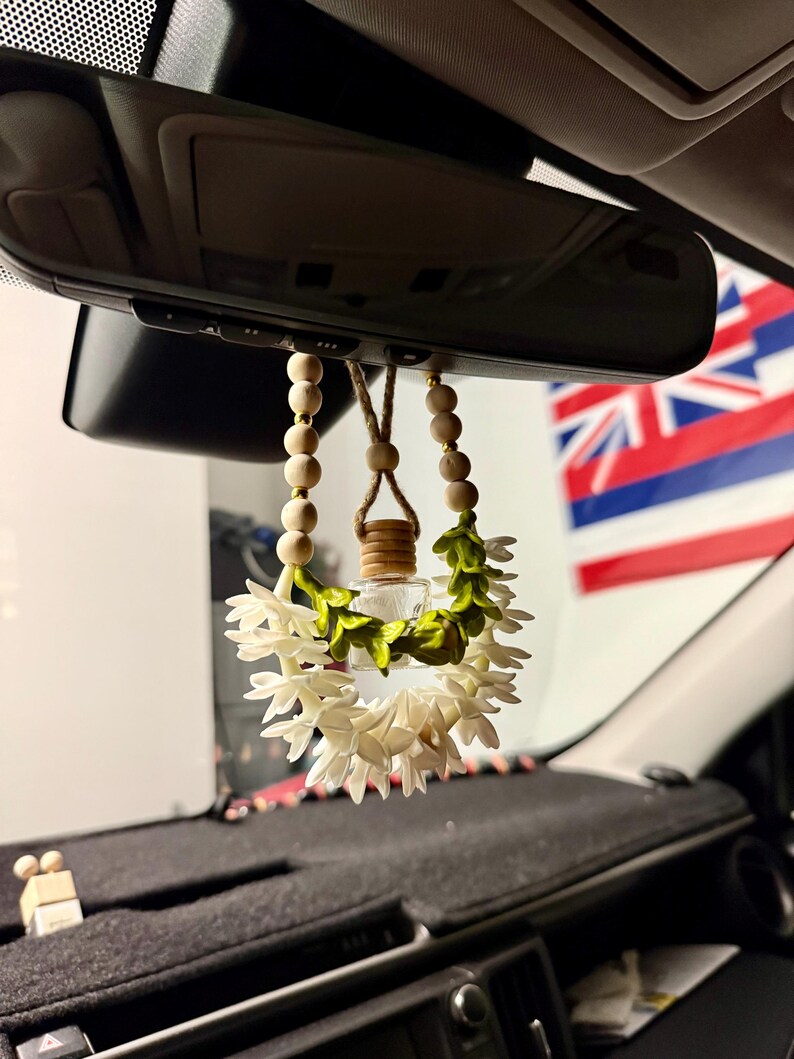 Double Jasmine Pikake & Pakalana and Rose Lokelani Clay Car Lei ...