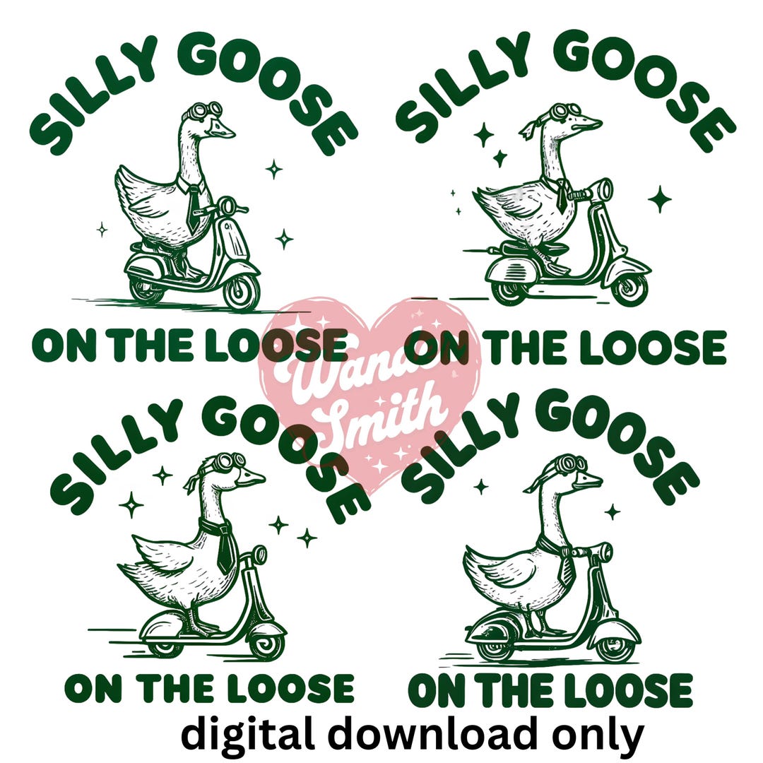 Silly Goose on the Loose PNG, Vintage Goose, Funny Goose, Cute Animal ...