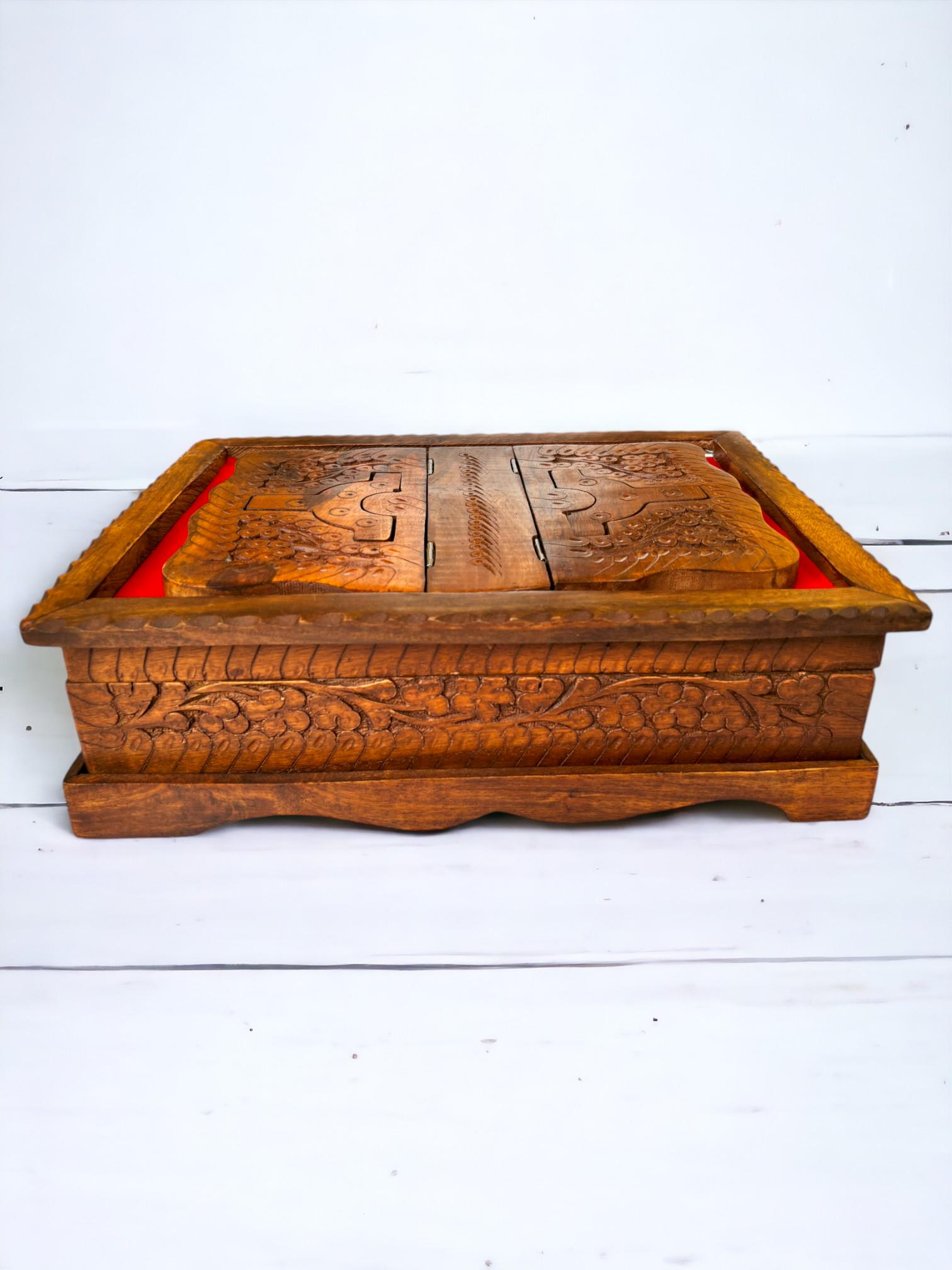 Handmade Wooden Holy Quran Box With Quran Holder/stand/rail on Top and ...