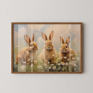 Easter Digital Wall Art | Spring Printable Decor | Bunny Art | Easter ...