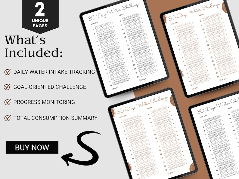 Daily Water Intake Tracker, Water Challenge Planner, Fitness Tracker ...
