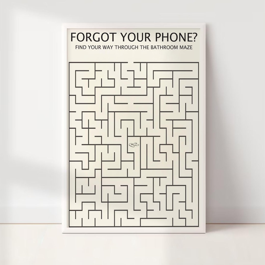 Funny Bathroom Sign Printable - Forgot Your Phone - Digital Wall Art ...