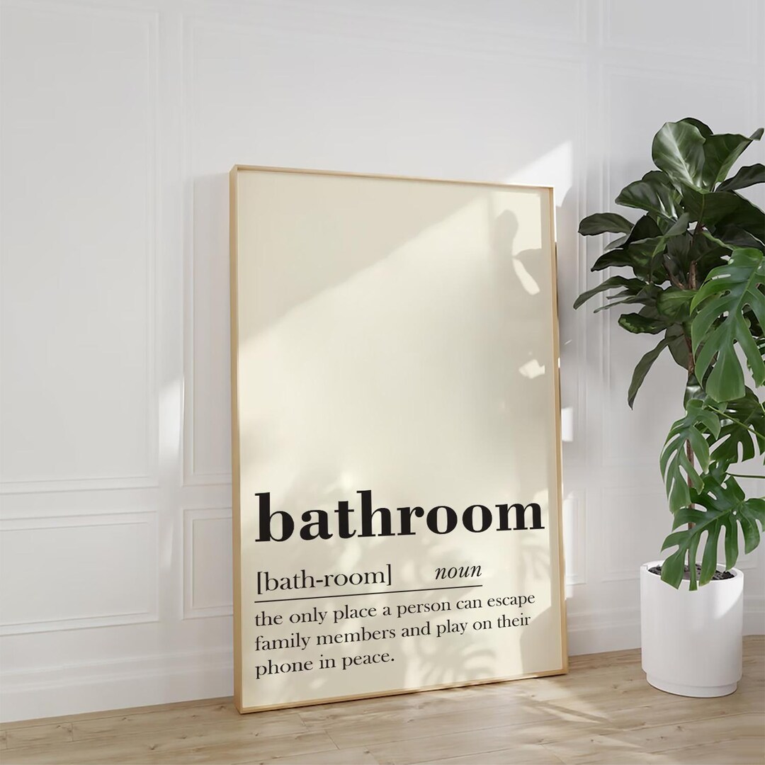 Funny Bathroom Wall Art, Minimalist Bathroom Sign, Printable Restroom ...