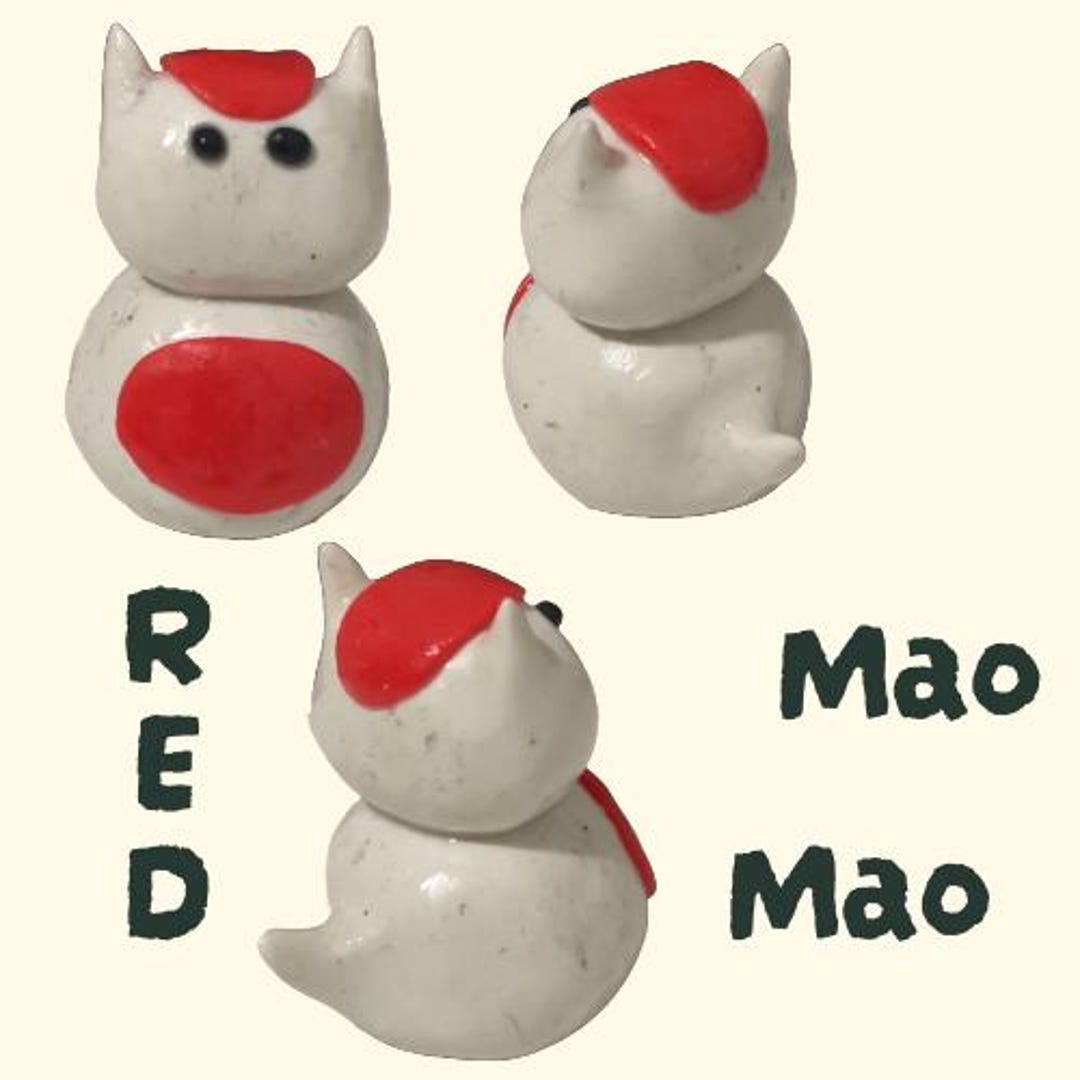 Handmade Red Mao Mao Cat Figure - Etsy